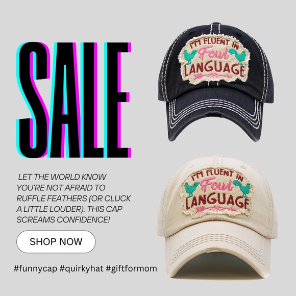Accessories | Fluent In Fowl Language Baseball Cap For Ladies Quirky ...